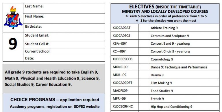 Gr 9 Course Selection | Belmont